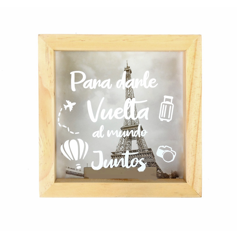 Alcancía de madera personalizada - Alejos Color